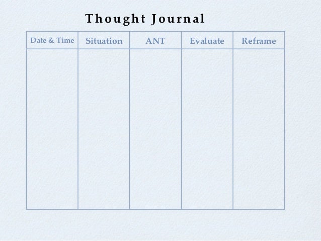 Thought journal form