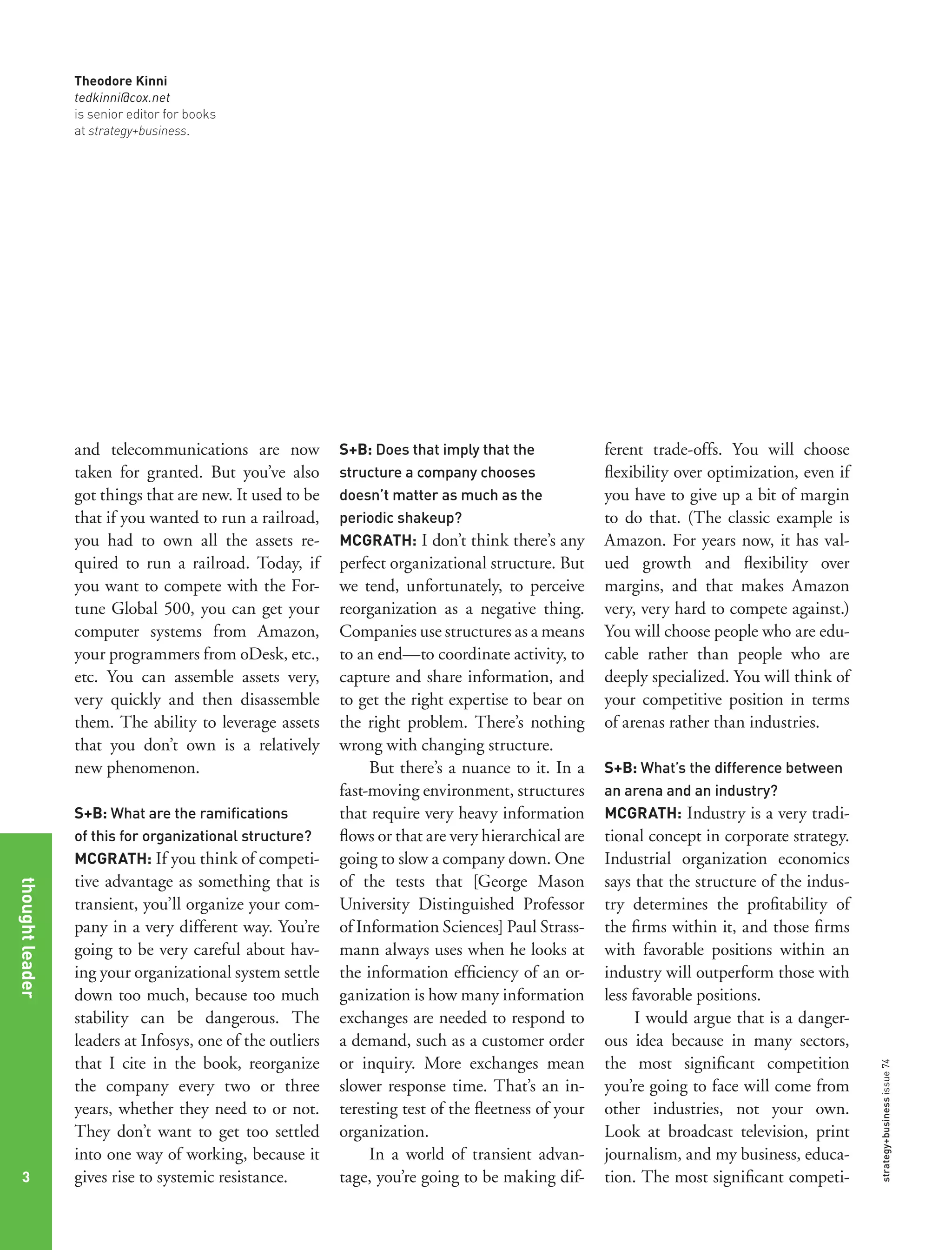 Rita Gunther McGrath on the End of Competitive Advantage | PDF