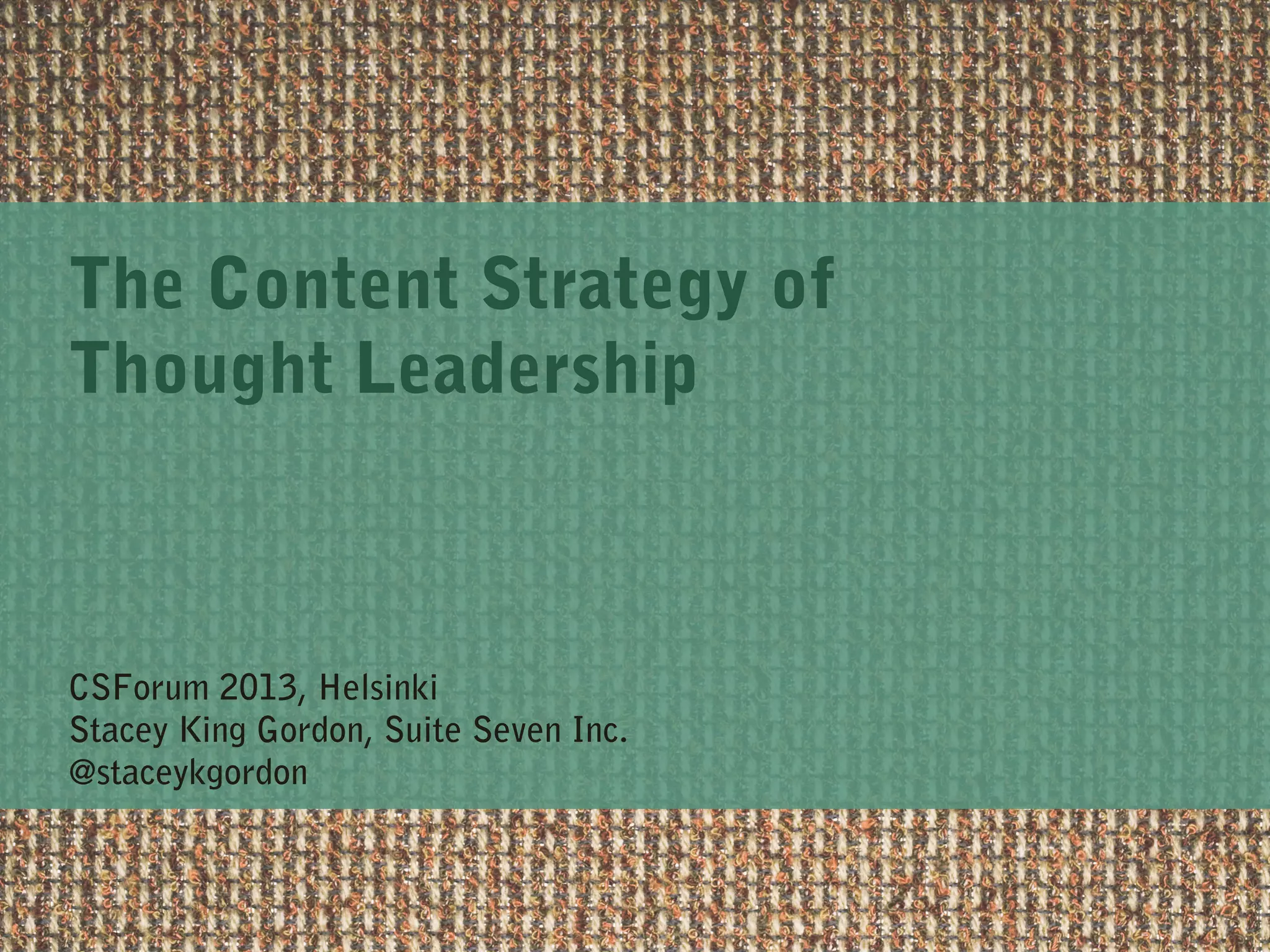 The Content Strategy of Thought Leadership | PDF