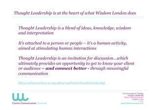Thought Leadership And Wisdom London | PPT