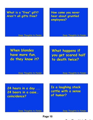 Deep questions to Ponder | PDF