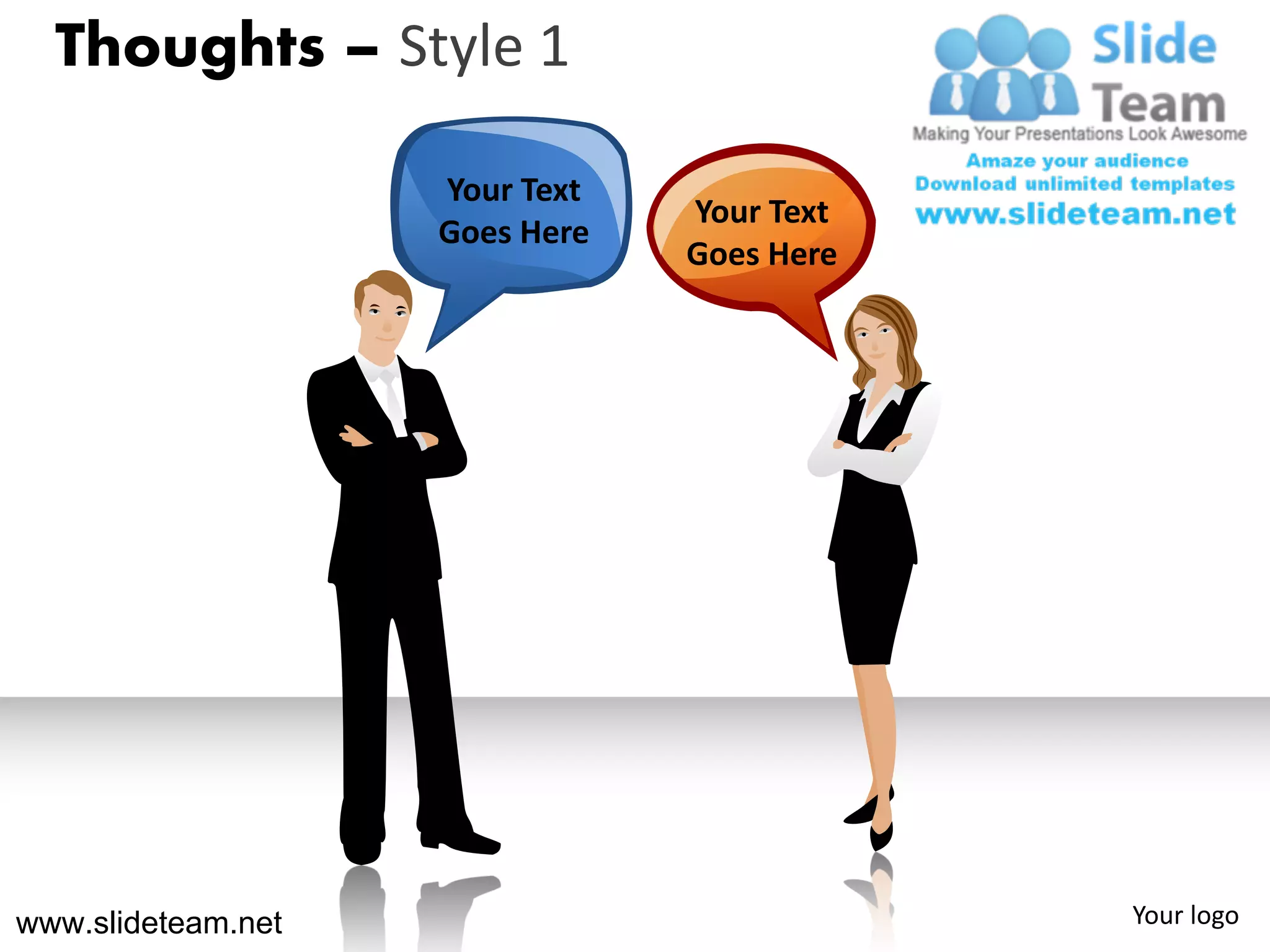 Thoughts business people bubbles callouts design 1 powerpoint ppt ...