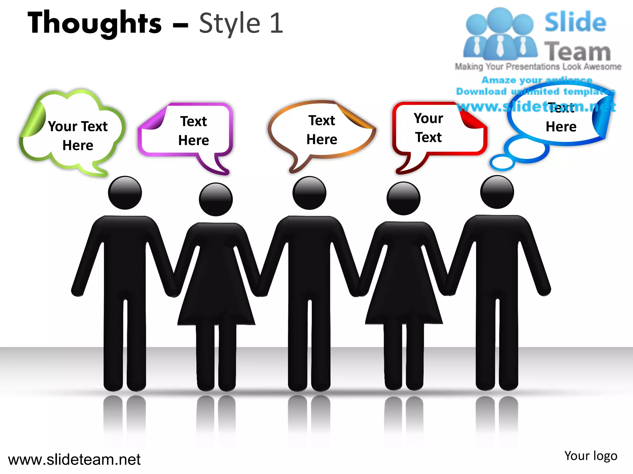 Thoughts business people bubbles callouts design 1 powerpoint ppt ...