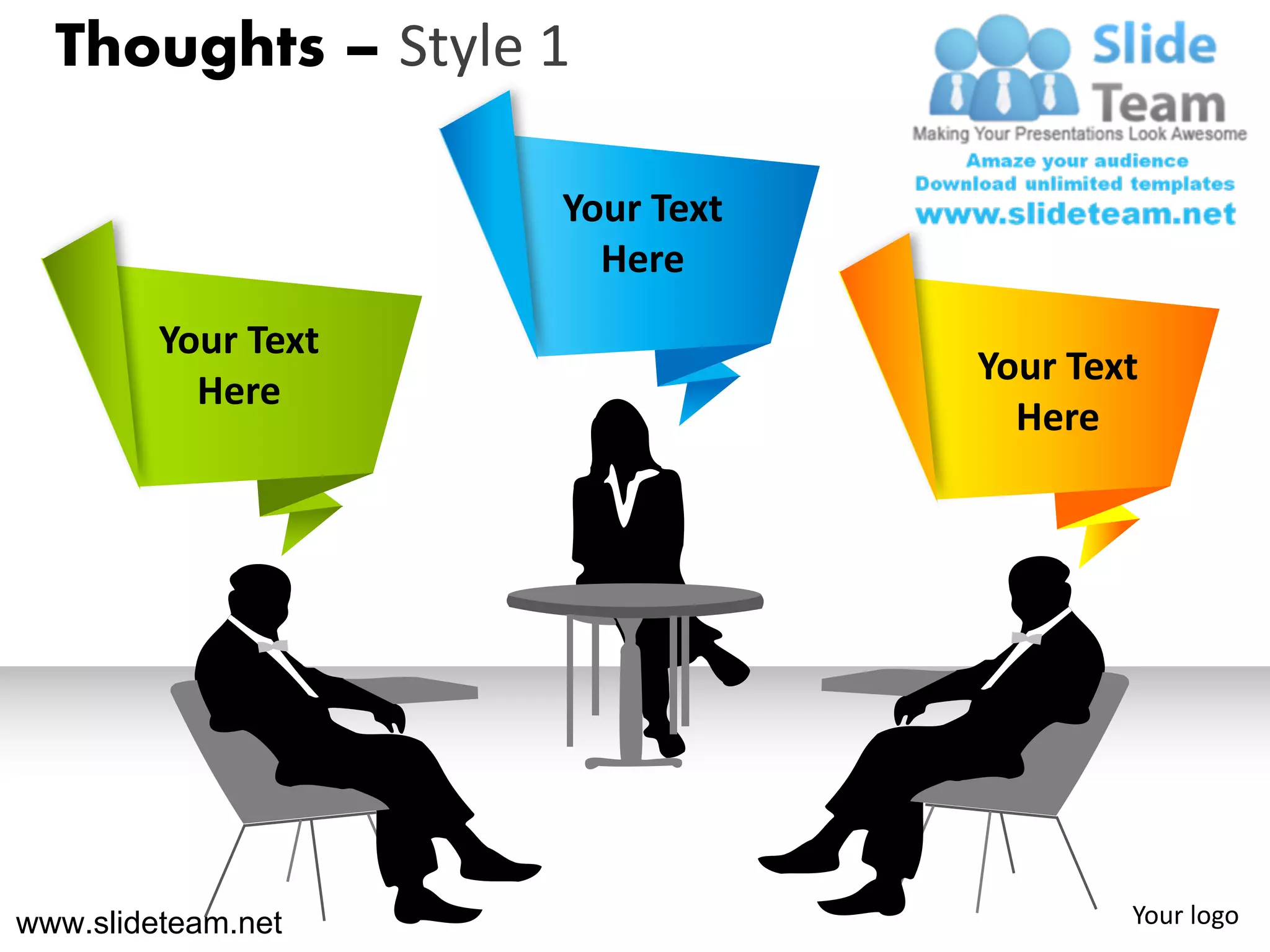Thoughts business people bubbles callouts design 1 powerpoint ppt ...