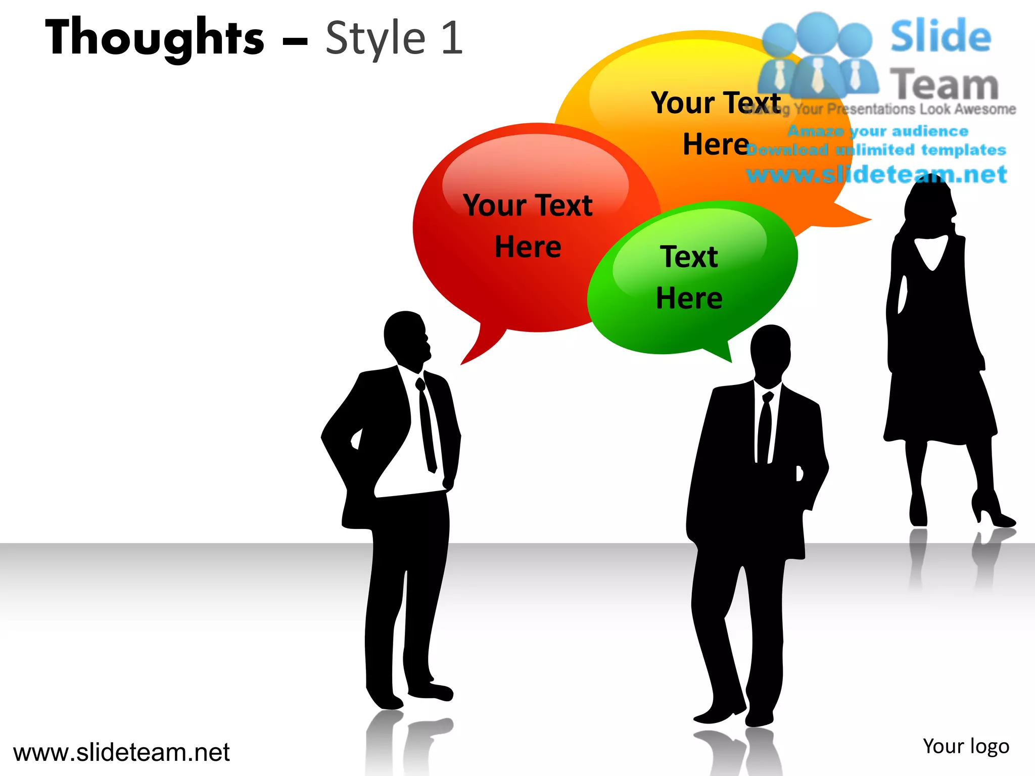 Thoughts business people bubbles callouts design 1 powerpoint ppt ...