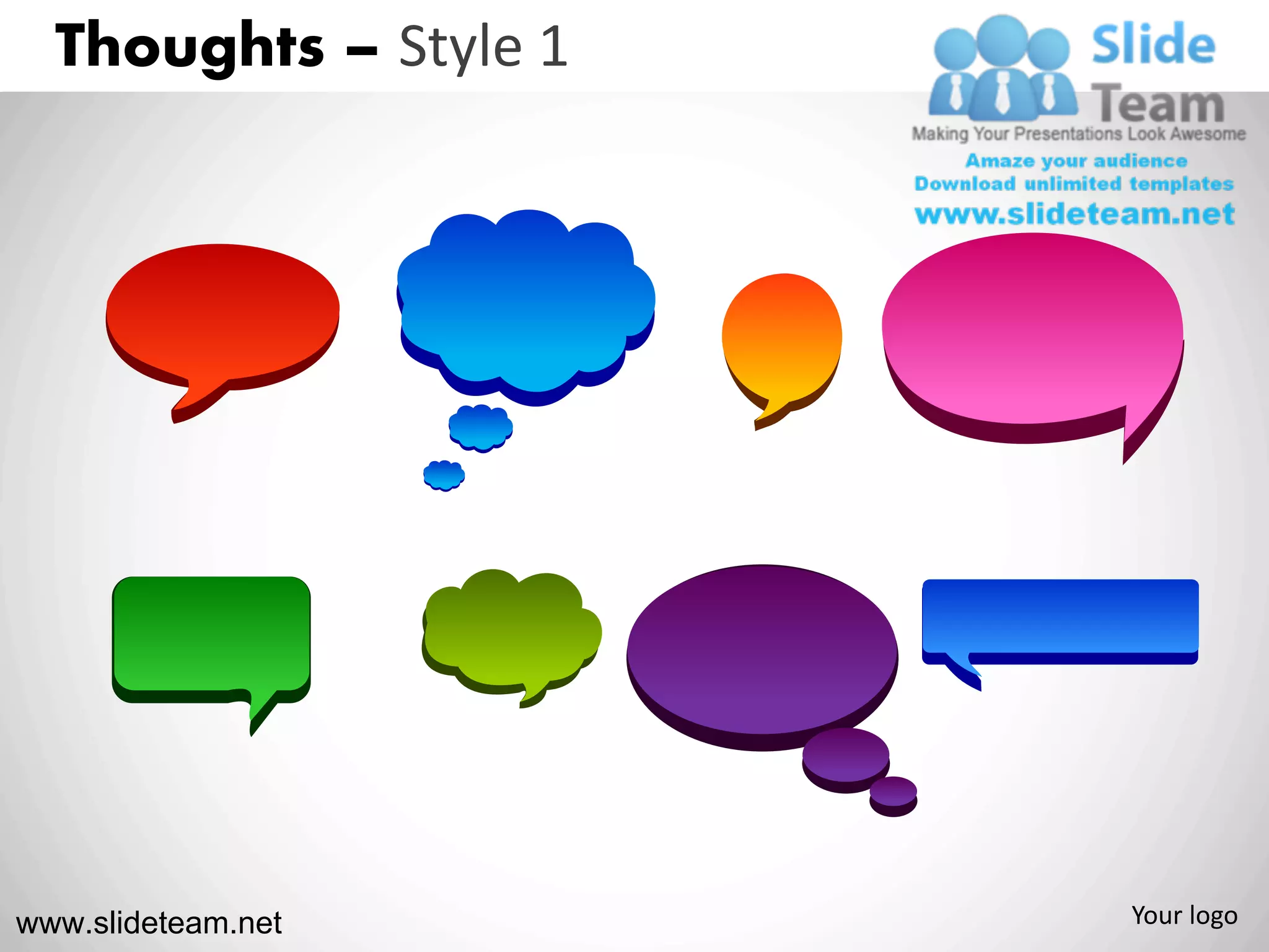 Thoughts business people bubbles callouts design 1 powerpoint ppt ...