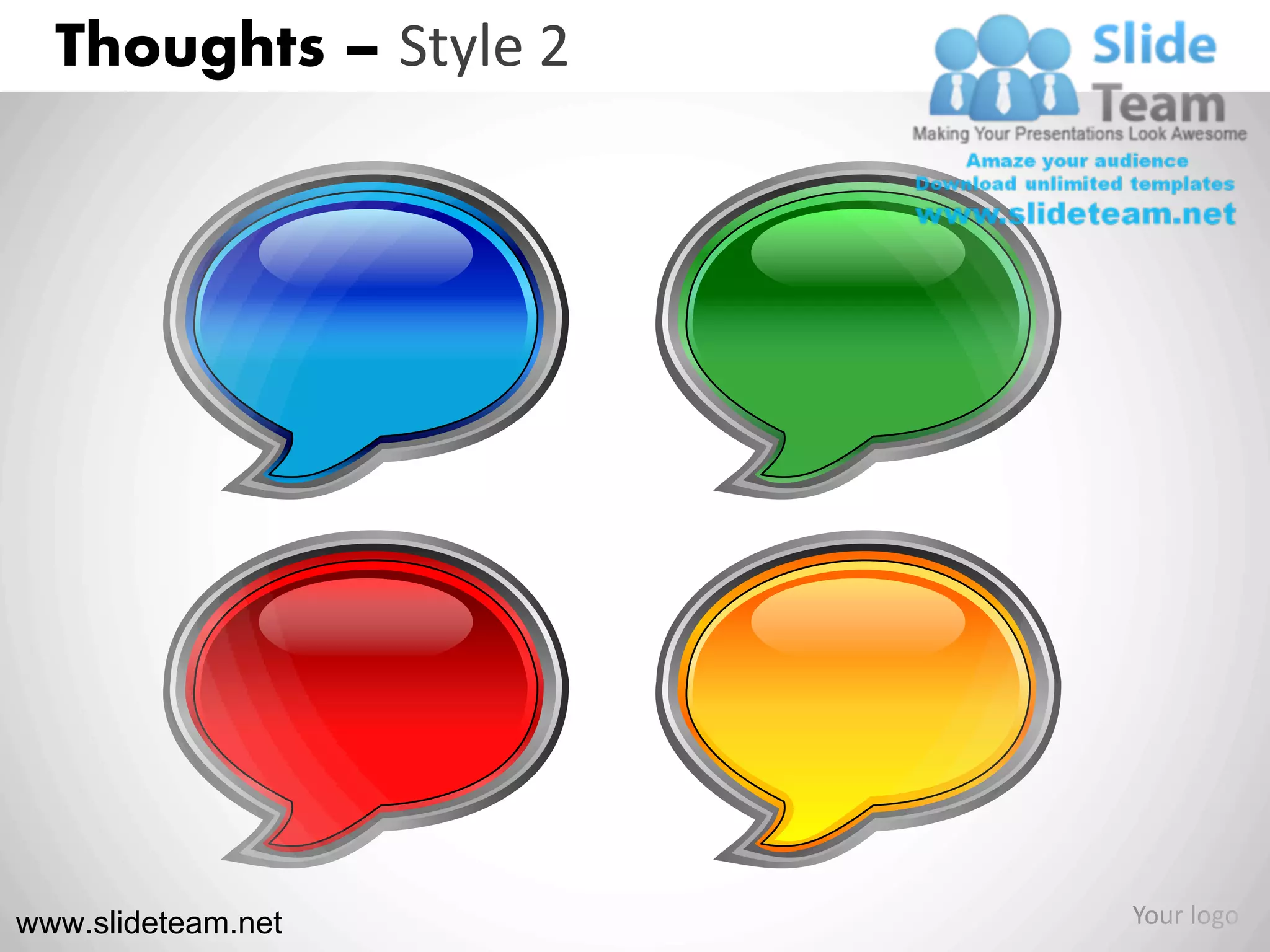 Thoughts call outs voices design 2 powerpoint ppt templates. | PPT