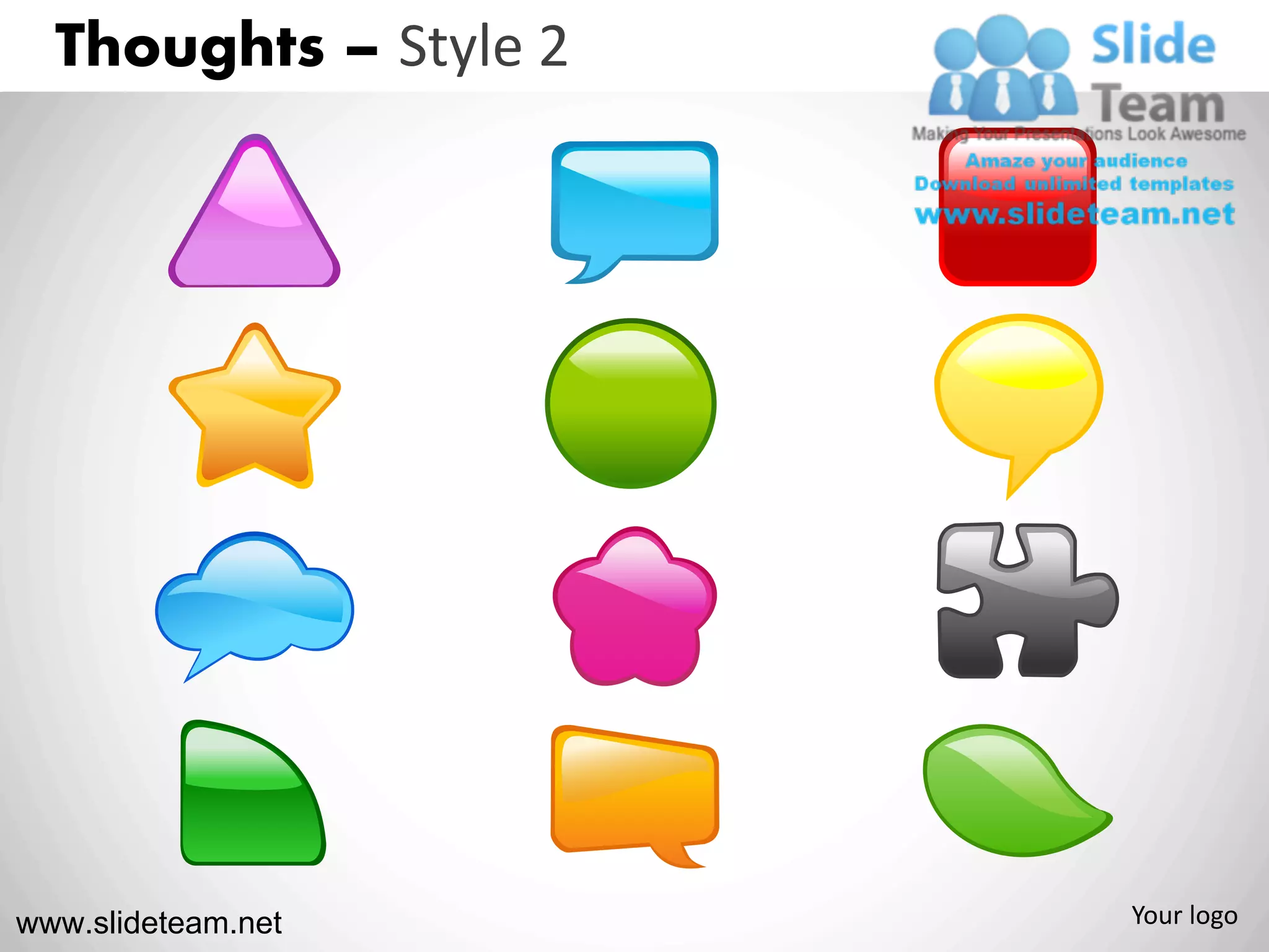 Thoughts call outs voices design 2 powerpoint ppt templates. | PPT