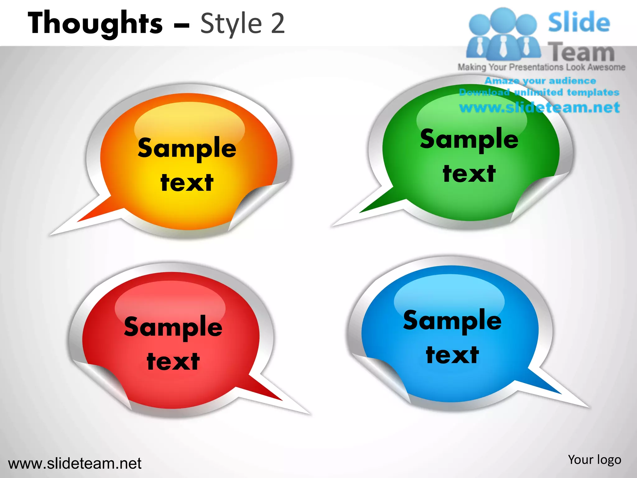 Thoughts call outs voices design 2 powerpoint ppt templates. | PPT