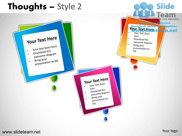 Thoughts call outs voices design 2 powerpoint ppt templates. | PPT