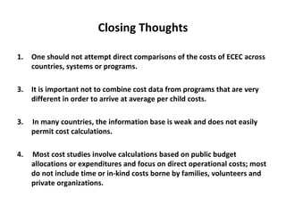 Thoughts on ECEC Costs and Financing | PPT