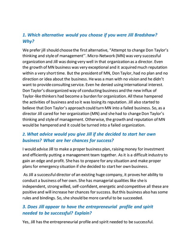 Case etudy bus101 | PDF