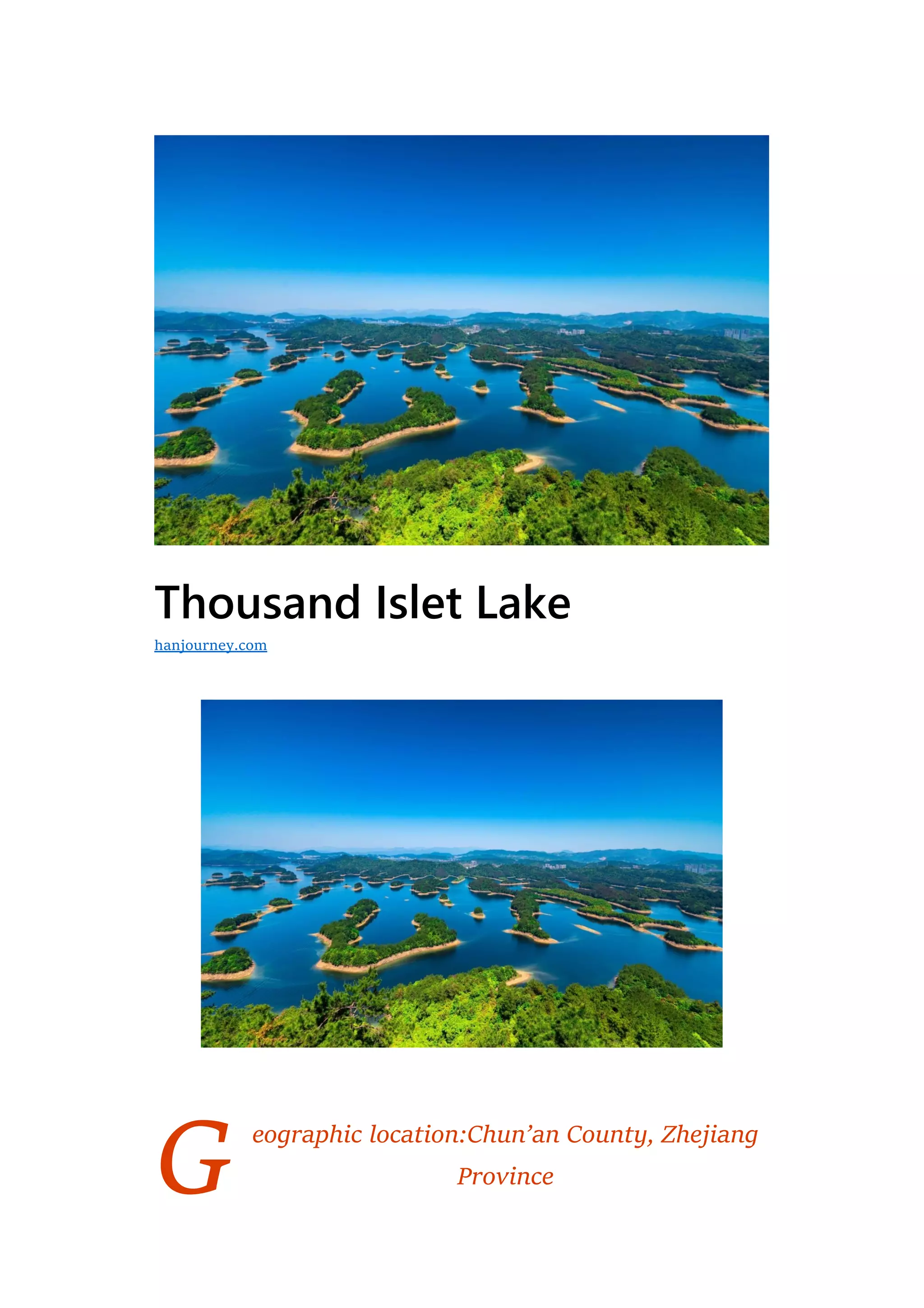 Thousand islet lake | PDF | Asia Travel | Travel Locations