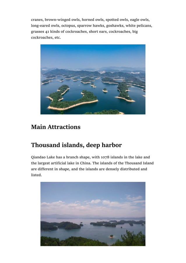 Thousand islet lake | PDF | Asia Travel | Travel Locations