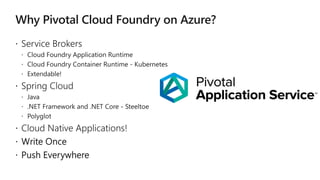 Using Pivotal Cloud Foundry across Azure and Azure Stack | PPT