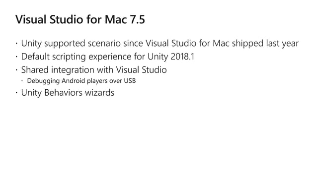 Overview of Visual Studio and Unity | PPT