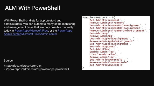 Real-World Solutions with PowerApps: ALM via Microsoft Flow & PowerShell | PPT