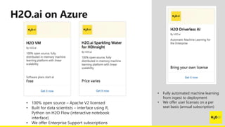ISV Showcase: End-to-end Machine Learning using H2O on Azure | PPTX