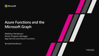 Azure Functions and Microsoft Graph | PPT