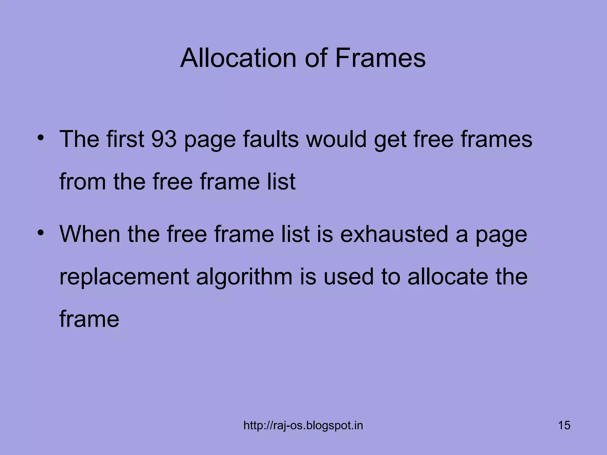 Thrashing Allocation Frames43 Operating Systems Computer Software