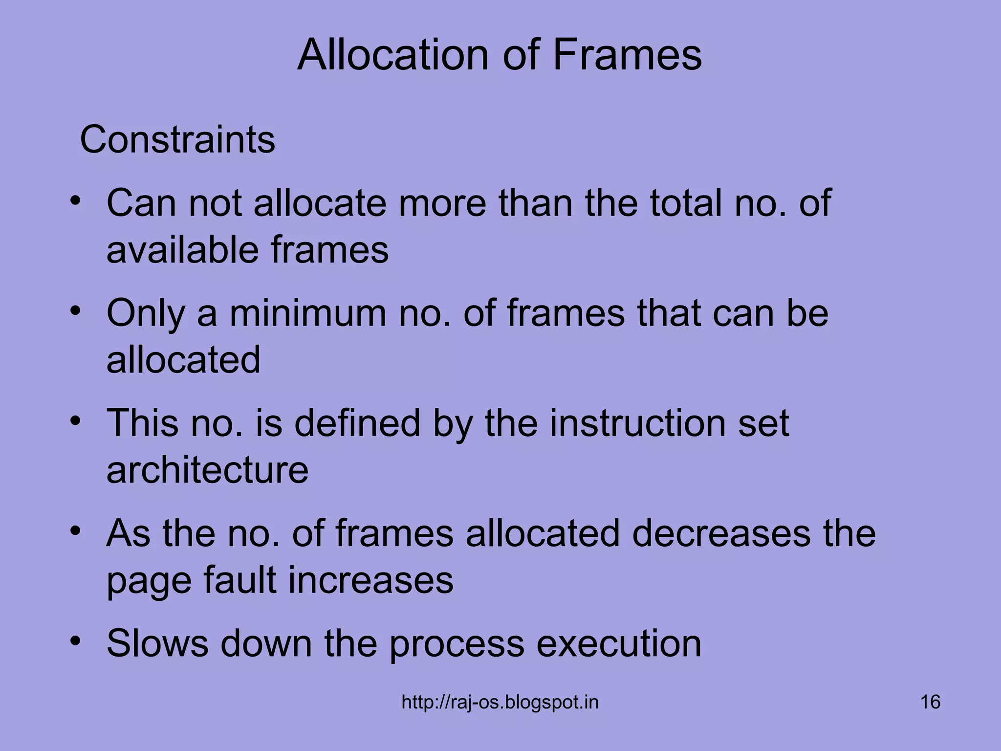Thrashing Allocation Frames43 Operating Systems Computer Software