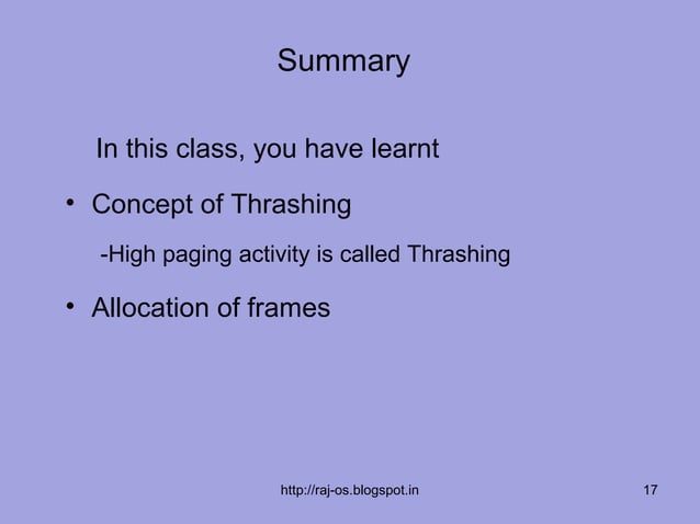 Thrashing Allocation Frames43 Operating Systems Computer Software