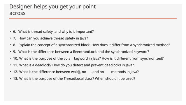 Mostly Asked Interview Question On Java Thread Pptx