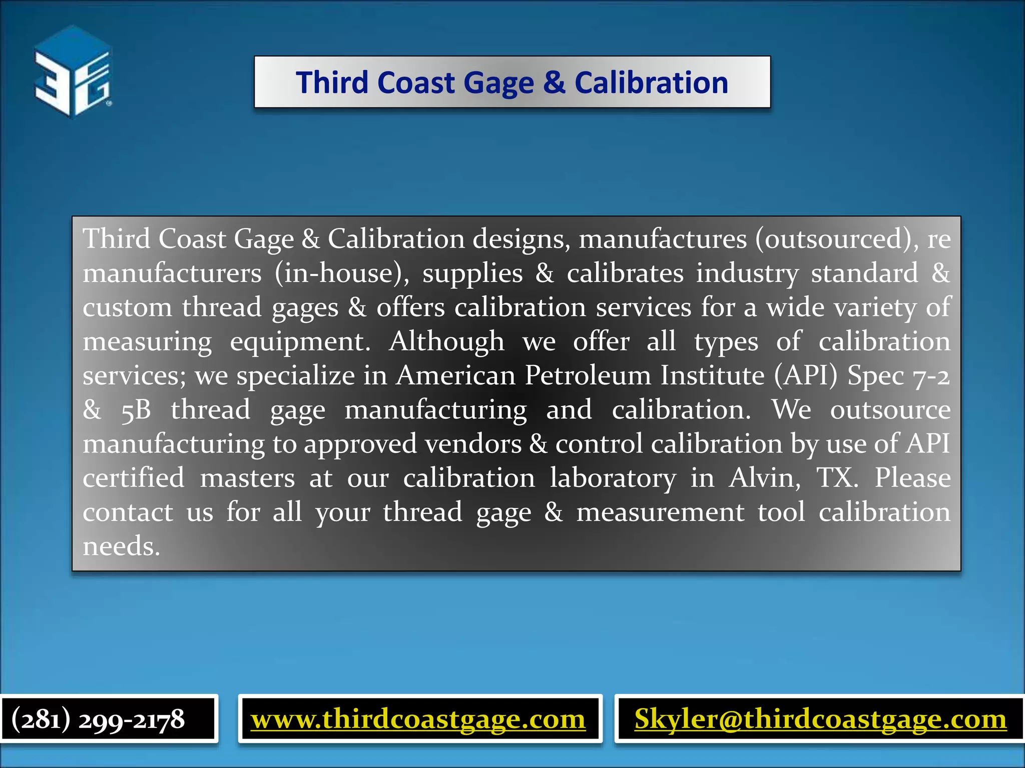 Thread gage calibration | PPT