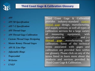 Thread gage calibration | PPT