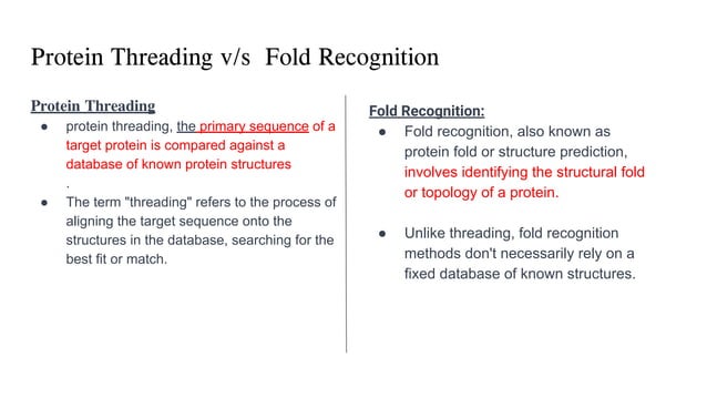Protein Structure - threading Protein modelling pptx | PDF