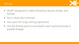 Threading model in windows store apps | PPT
