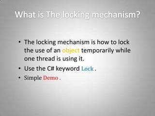 Threading in C# | PPTX