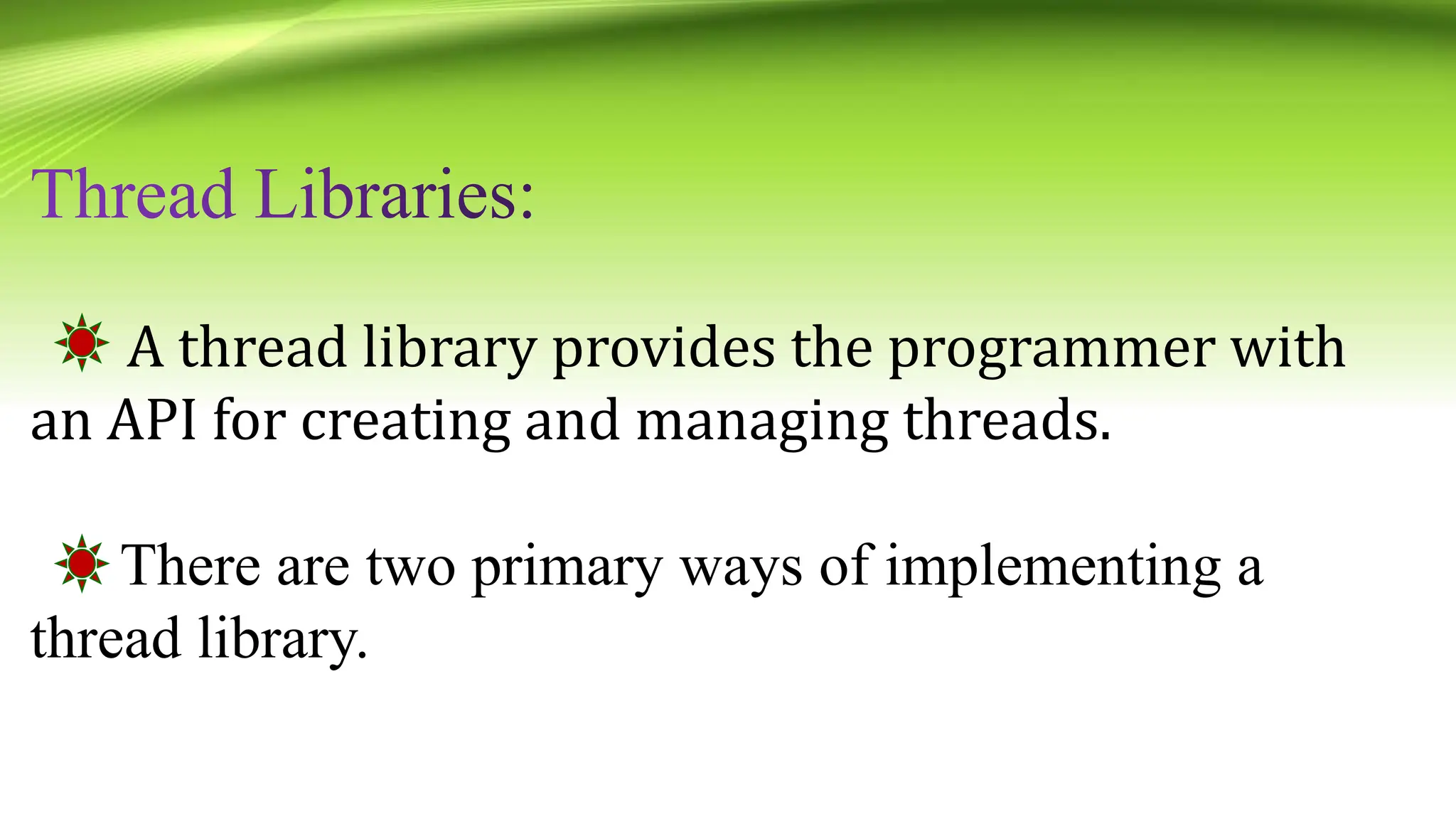 What are thread libraries in operating system | PPTX