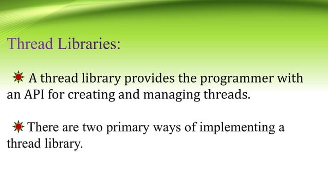 What are thread libraries in operating system | PPTX