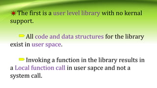What are thread libraries in operating system | PPTX