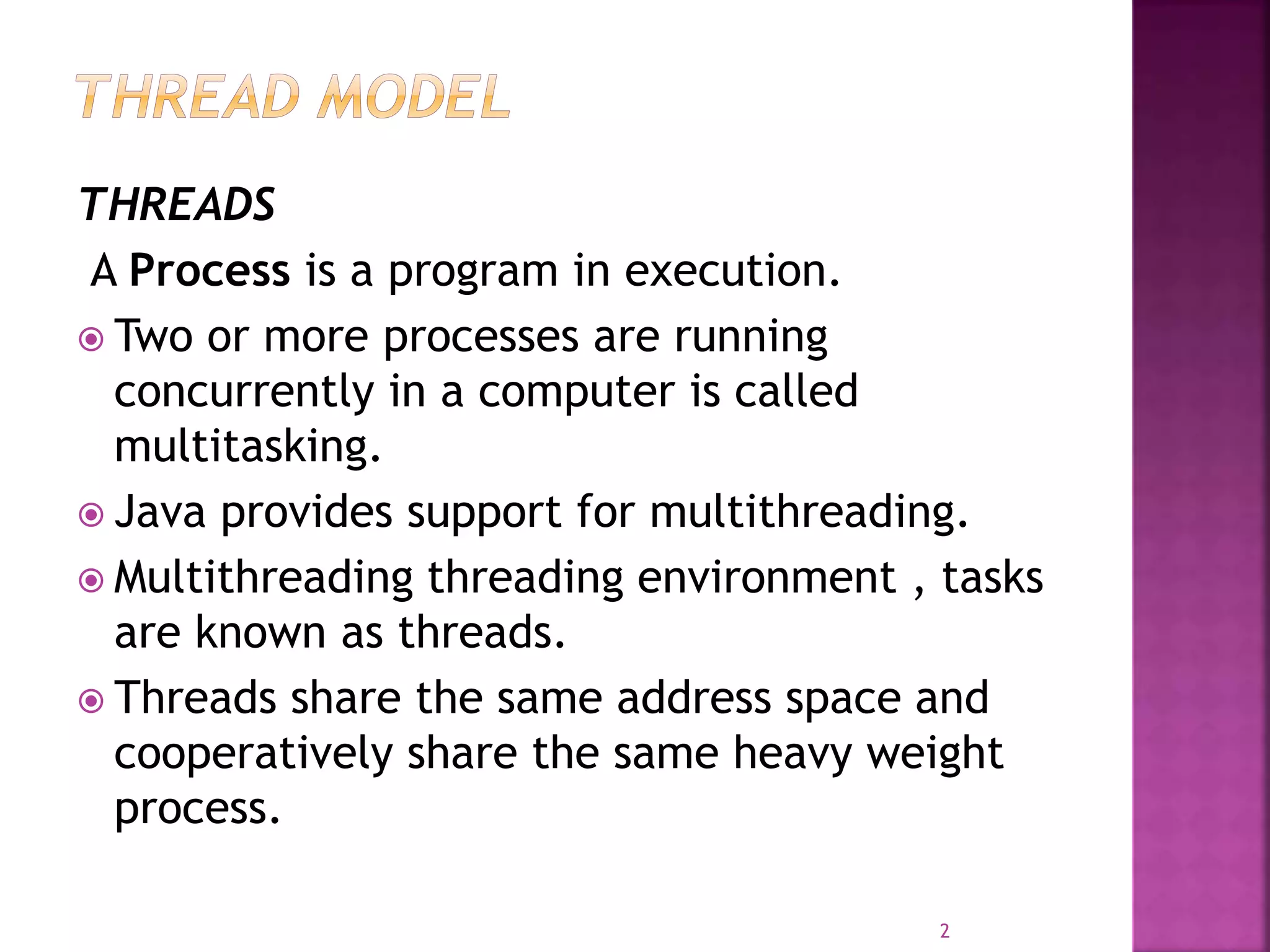 Thread model in java | PPT