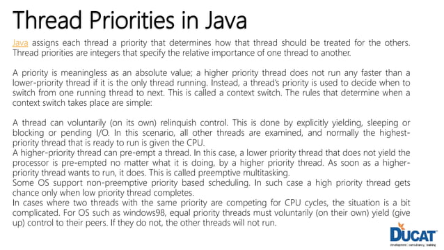 Thread priorities in java | PPTX