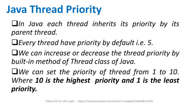 Thread priority in java | PPT | Free Download
