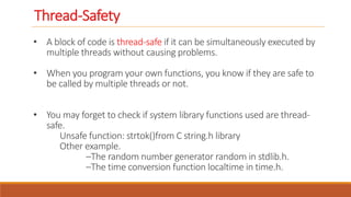 Thread safety | PPTX | Programming Languages | Computing
