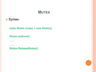 C# Thread synchronization | PPT