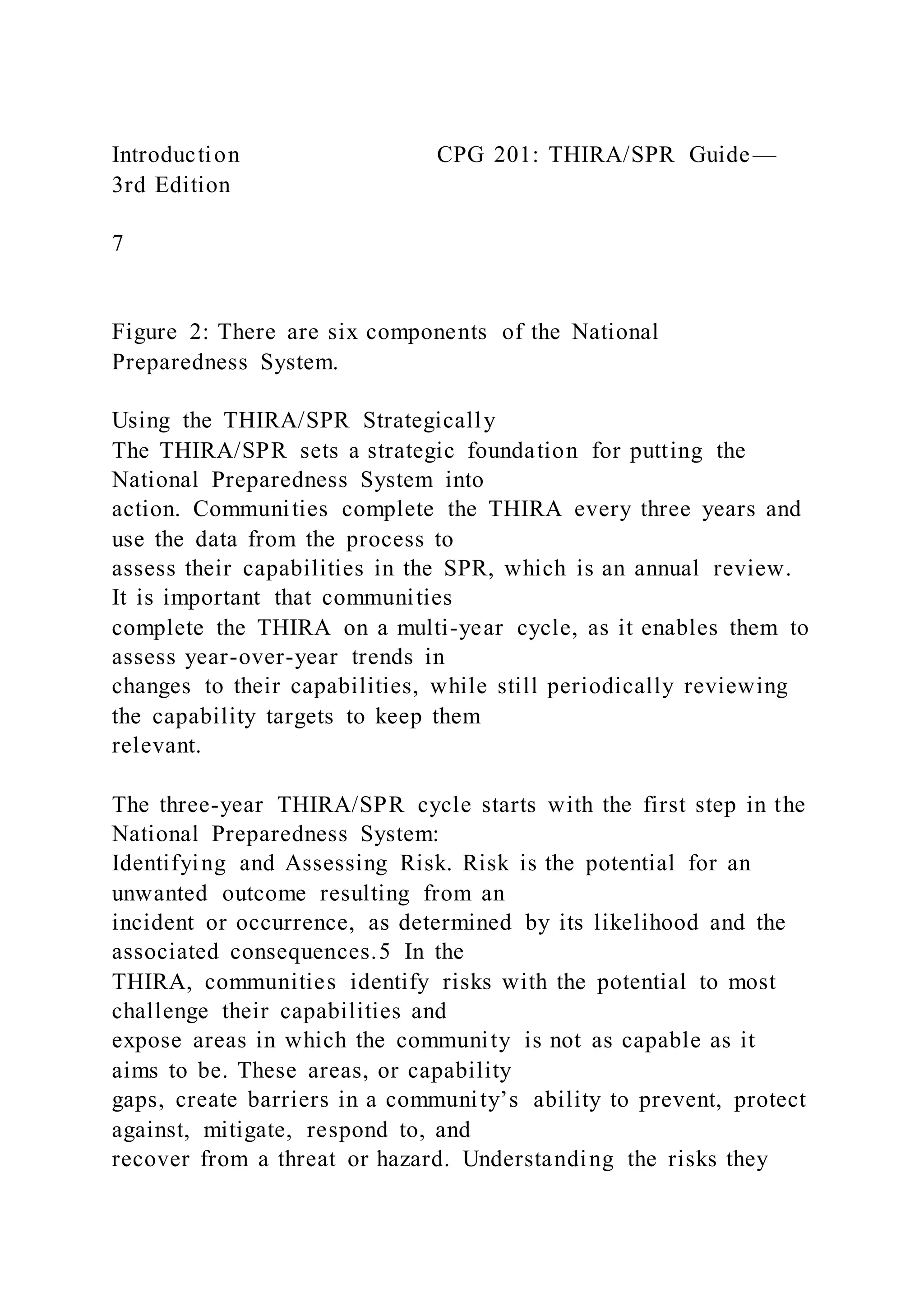 Threat and Hazard Identificationand Risk Assessment (THIRA) | DOCX