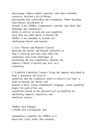 Threat and Hazard Identificationand Risk Assessment (THIRA) | DOCX