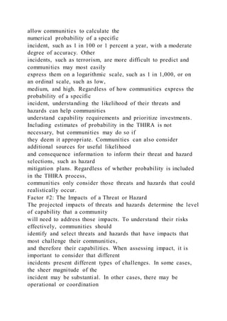 Threat and Hazard Identificationand Risk Assessment (THIRA) | DOCX