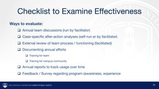 Next Steps for Campus Threat Assessment Teams | PPT