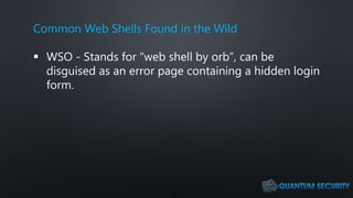 Threat Hunting Web Shells Using Splunk | PPTX