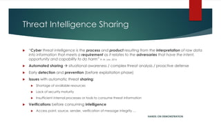 Threat Indicators and Cyber Intelligence Sharing in Financial Sector | PPT
