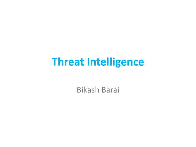 Threat Intelligence Workshop | PPT