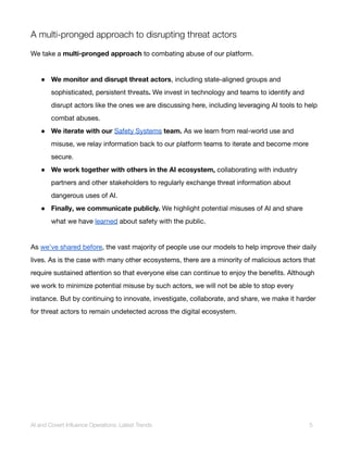 AI and Covert Influence Operations: Latest Trends | PDF