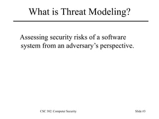 ThreatModeling.ppt | Information and Network Security | Computing