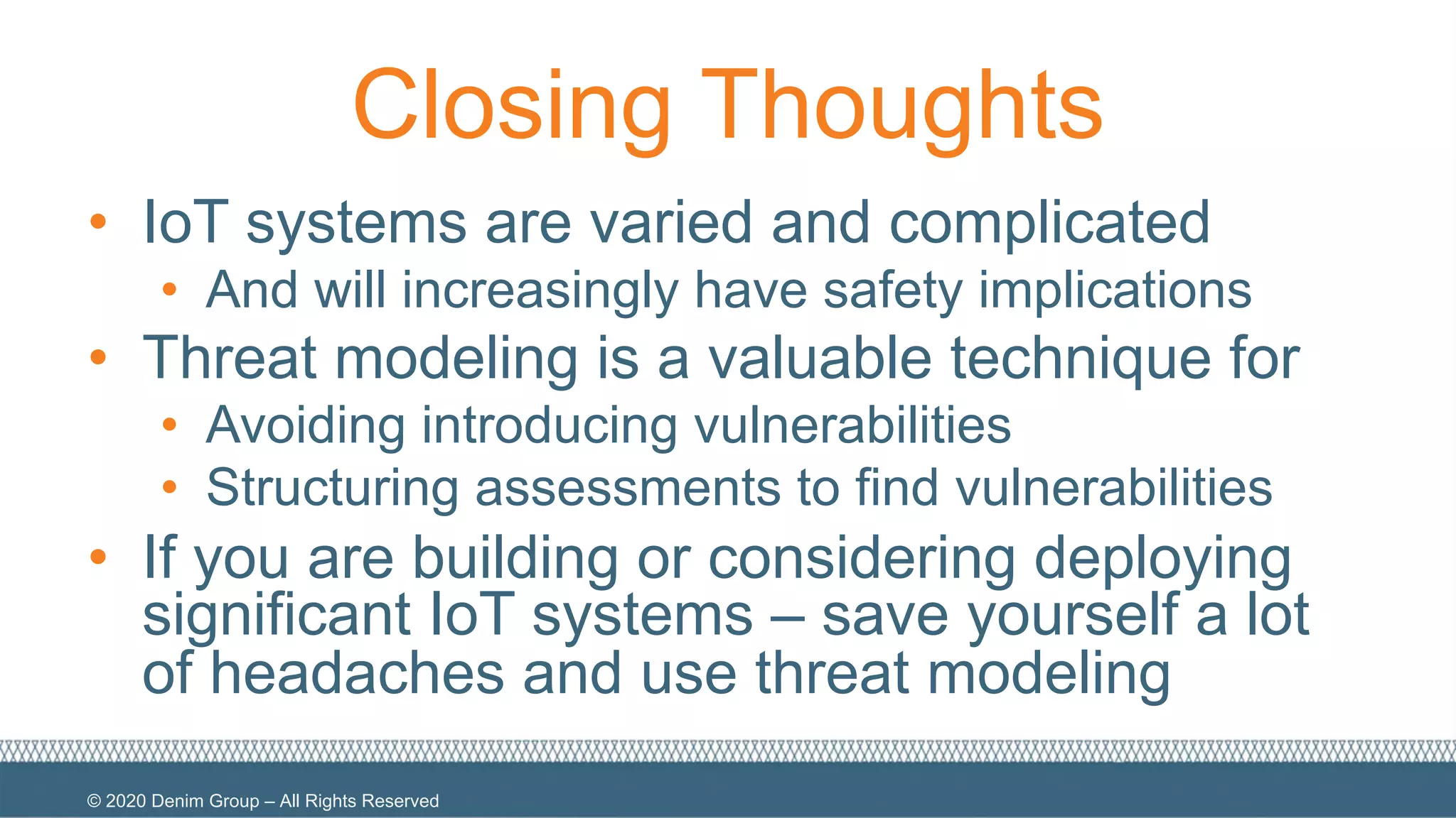 An Updated Take: Threat Modeling for IoT Systems | PPT